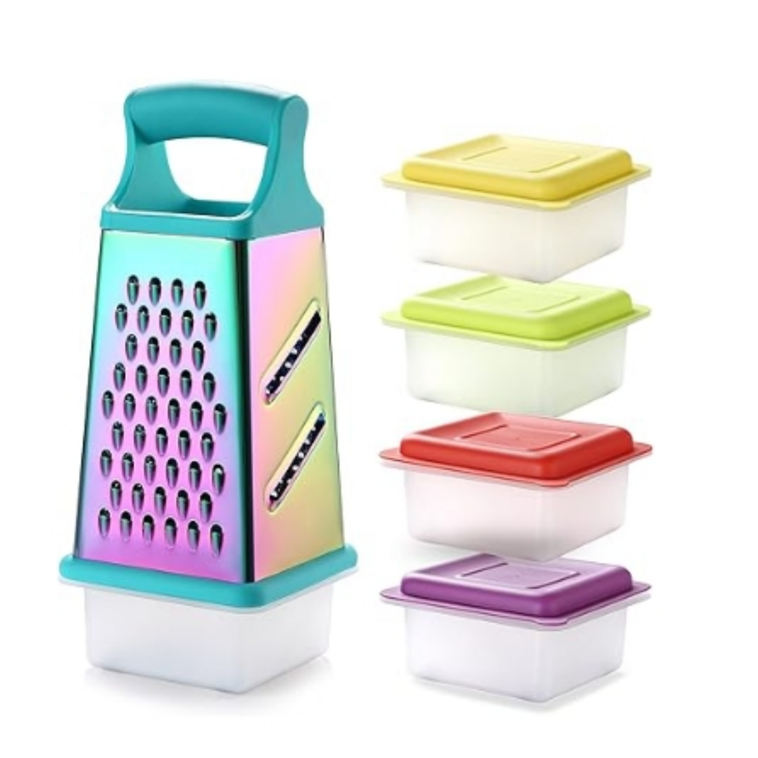 Professional Rainbow Color Box Grater,Stainless Steel Grater with 4 ...