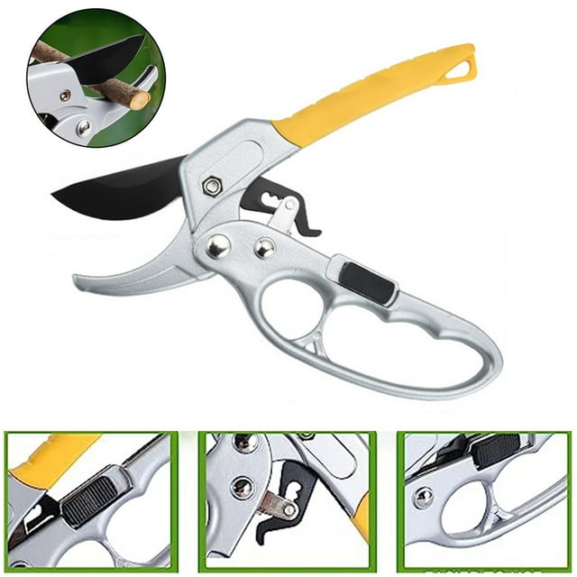 Professional Ratchet Garden Pruning Shears Classic Manual Garden Shears ...