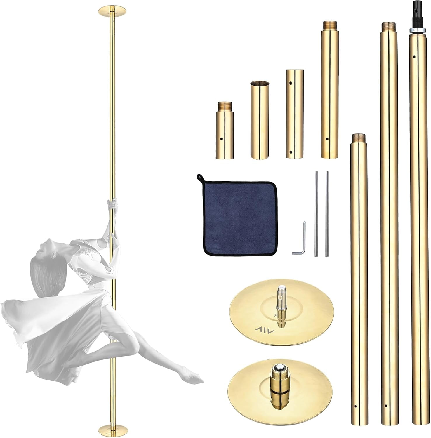 Professional Removable Dancing Pole Kit – Static Spinning Pole for Home ...