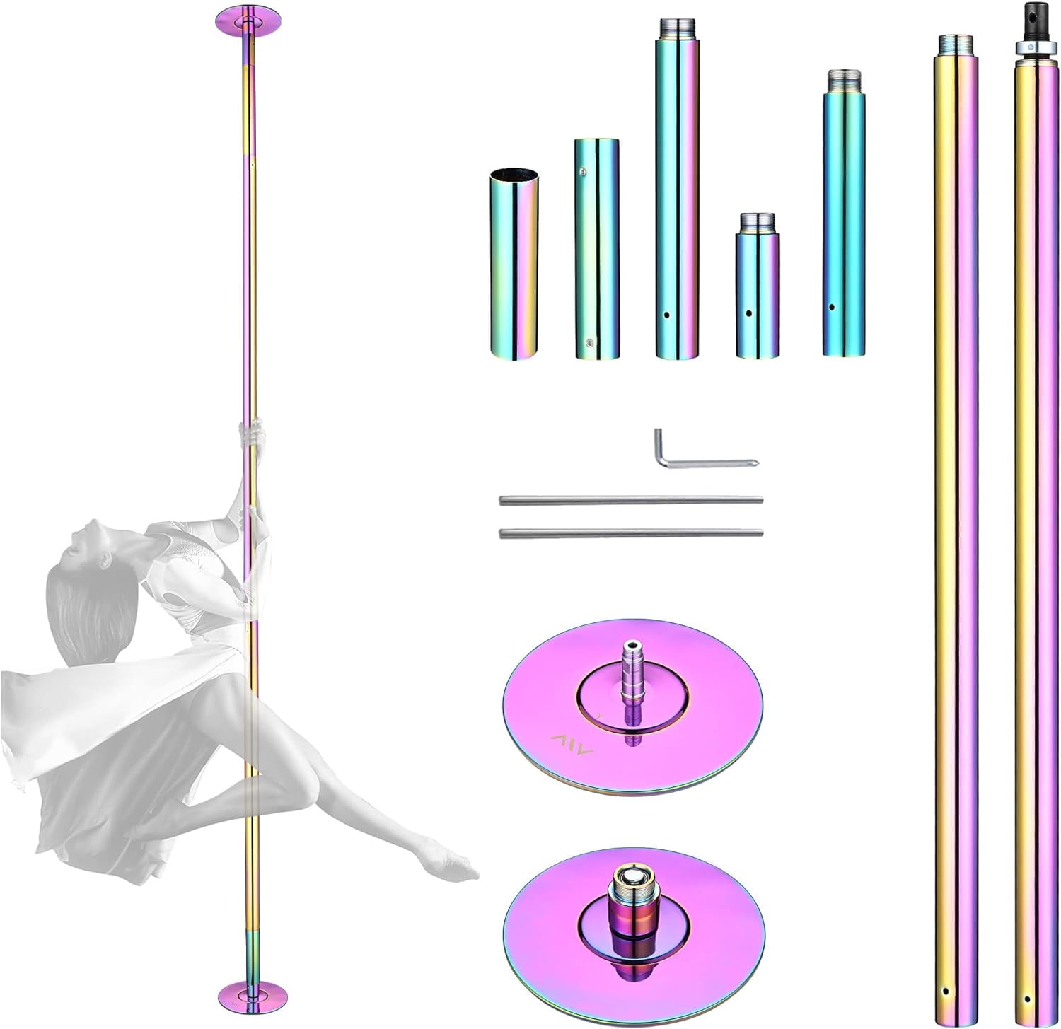 Professional Removable Dancing Pole Kit – Static Spinning Pole for Home ...