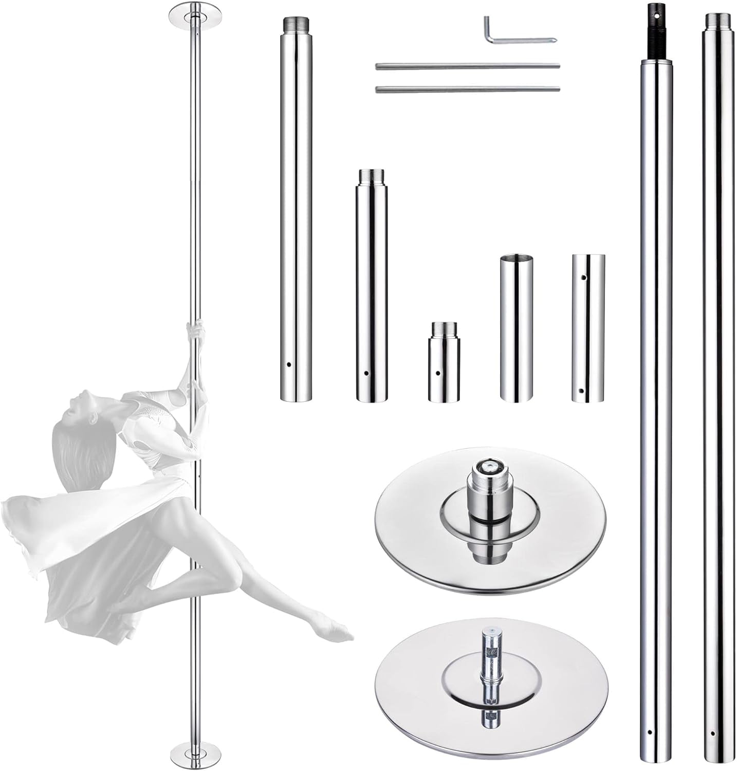 Professional Removable Dancing Pole Kit – Static Spinning Pole for Home ...