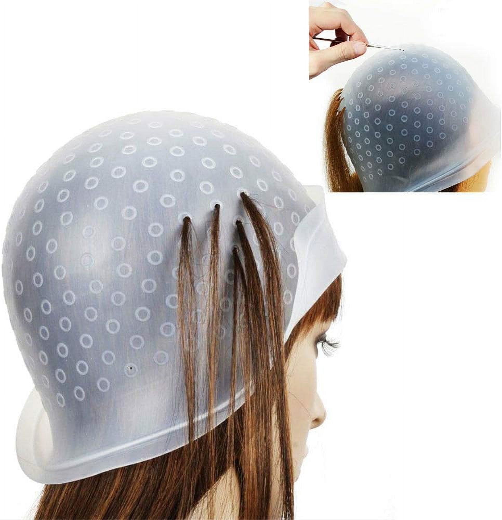 Professional Reusable Hair Colouring Highlighting Dye Cap and Hook ...
