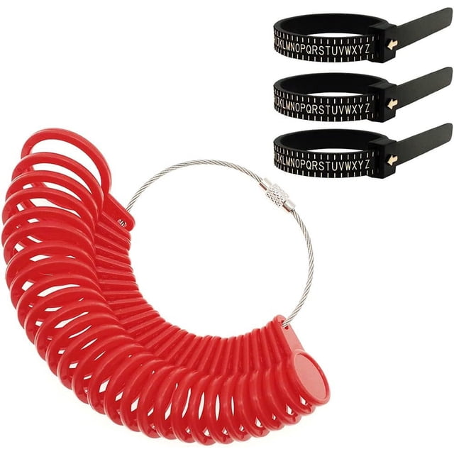 Professional Ring Sizer Measuring Tool UK Sizes A-Z 27Pc Plastic Ring ...