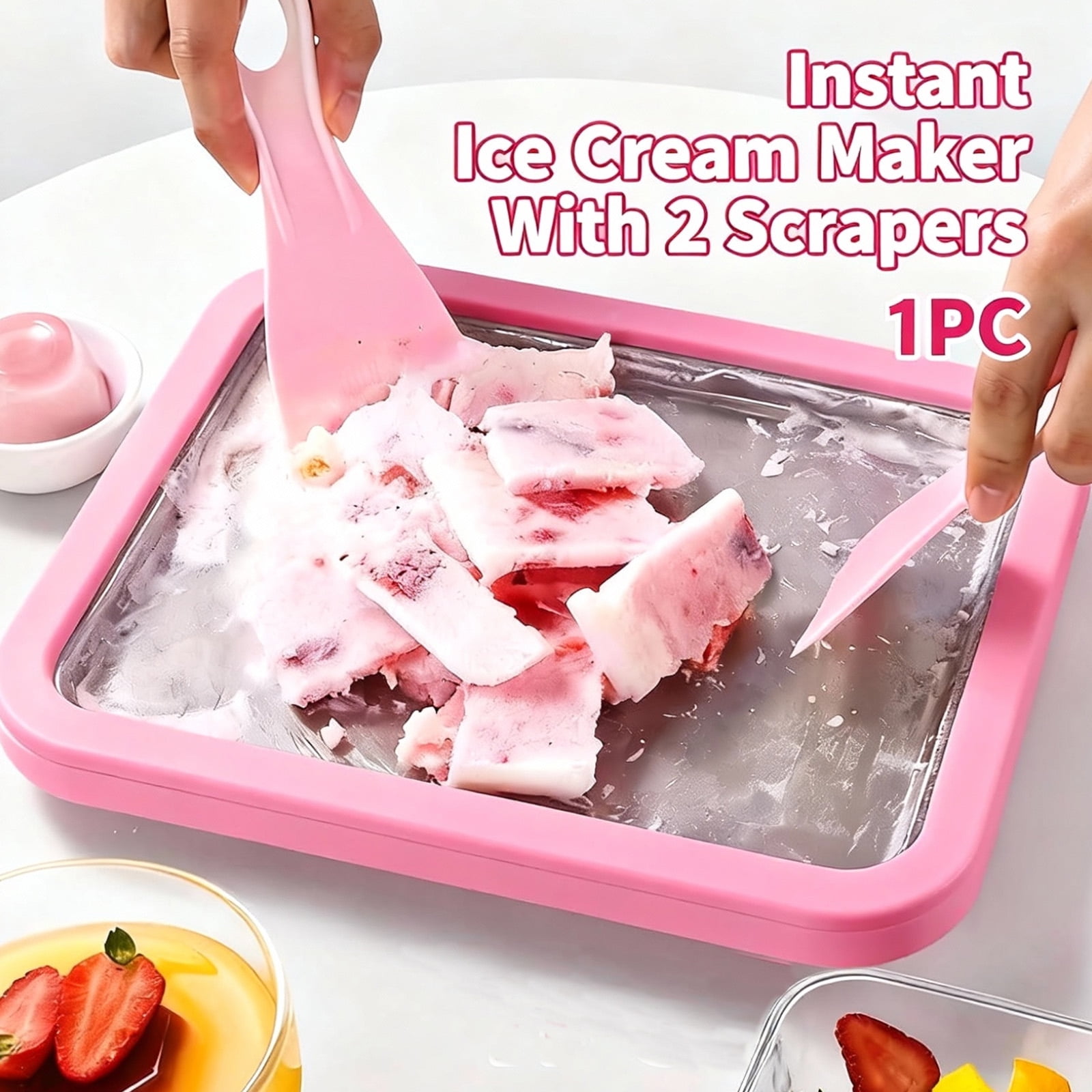 Professional Rolled Ice Cream Maker Kit - Manual,No Electricity Needed ...
