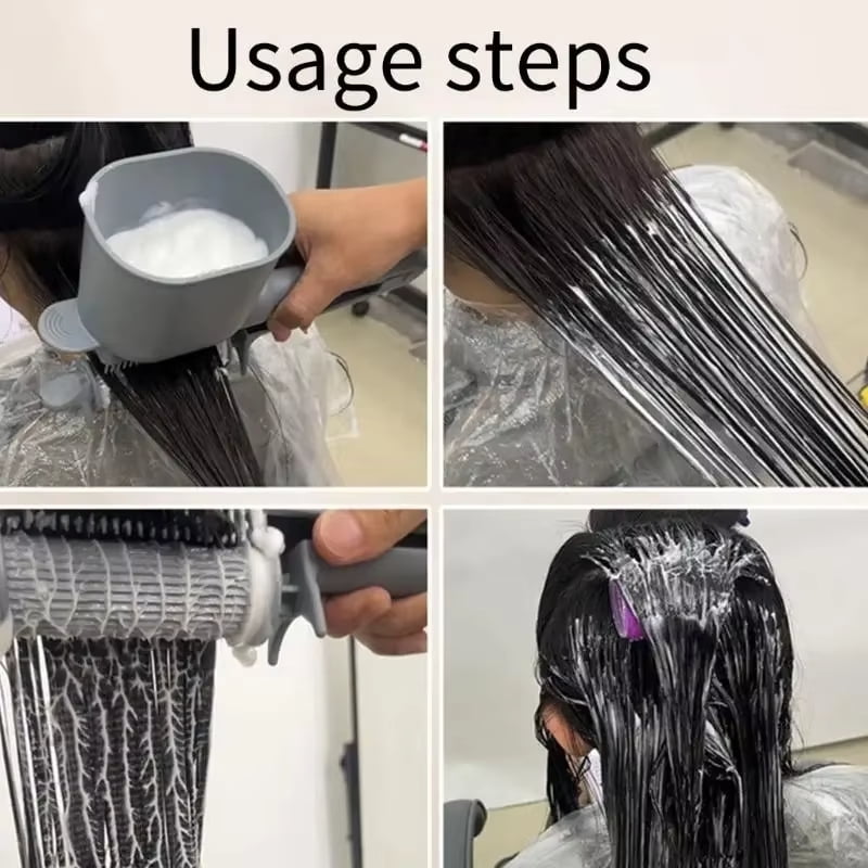 Professional Roller Comb Applicator Hair Coloring 2-In-1 Dye Salon Hair ...
