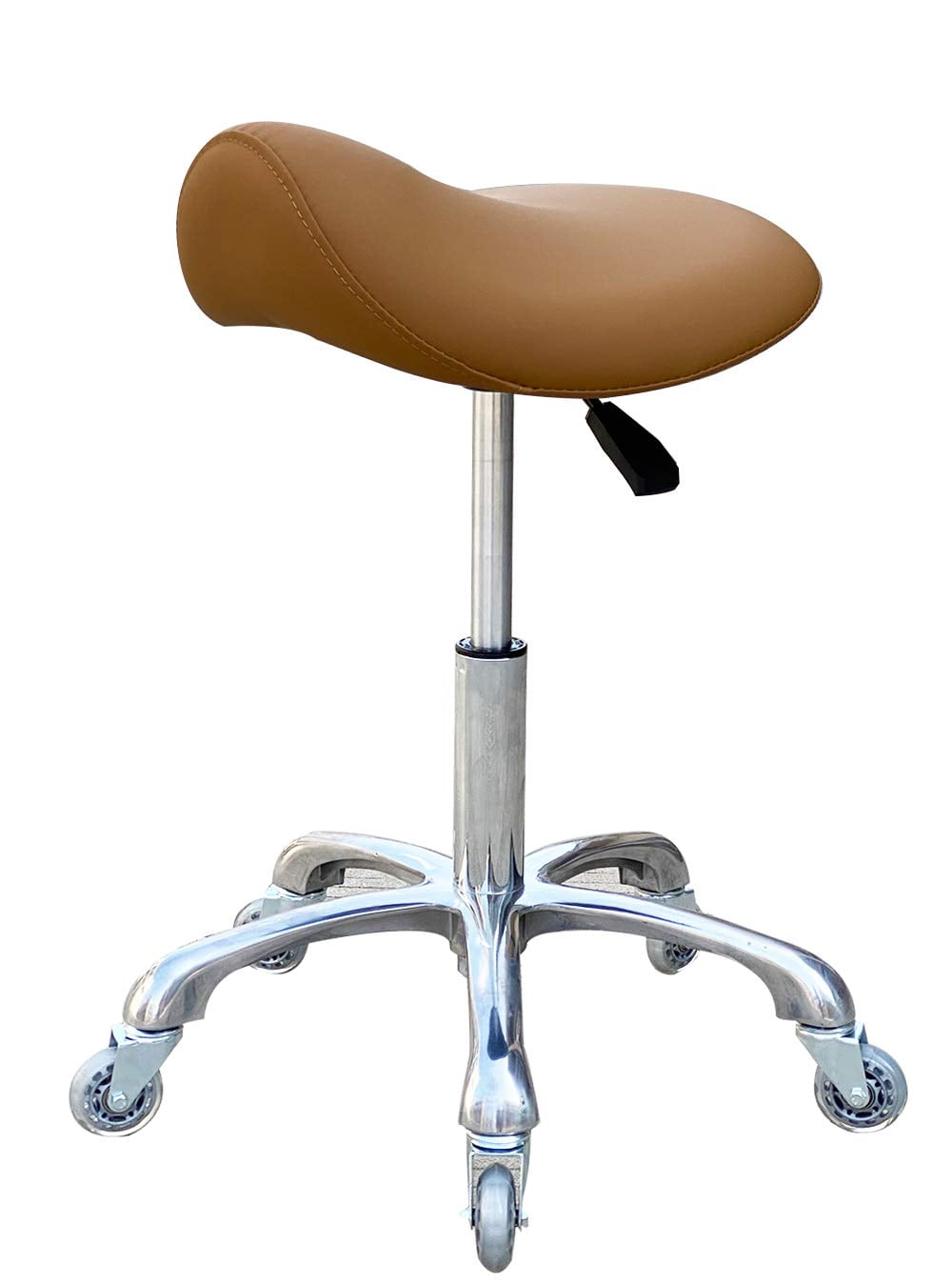 Professional Saddle Stool with Wheels Ergonomic Swivel Rolling Height ...