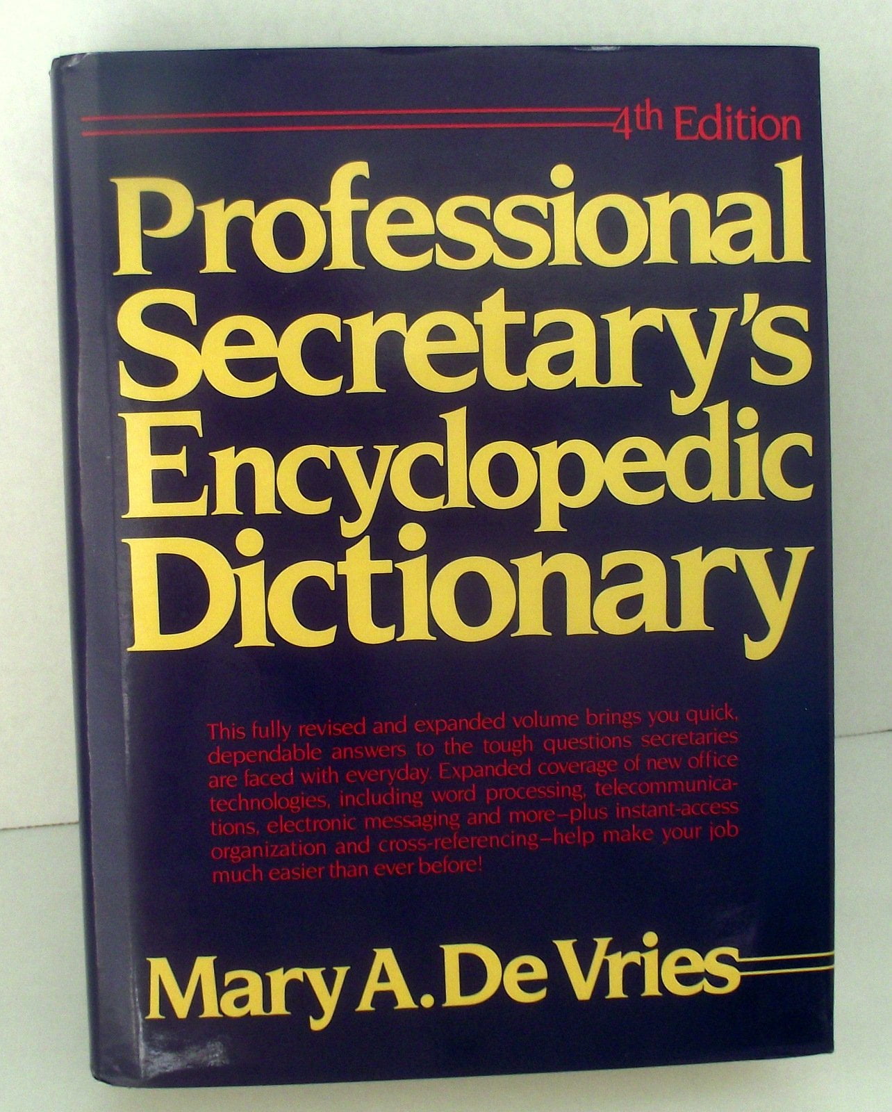 Professional Secretary'S Encyclopedic Dictionary - De Vries, Mary A ...