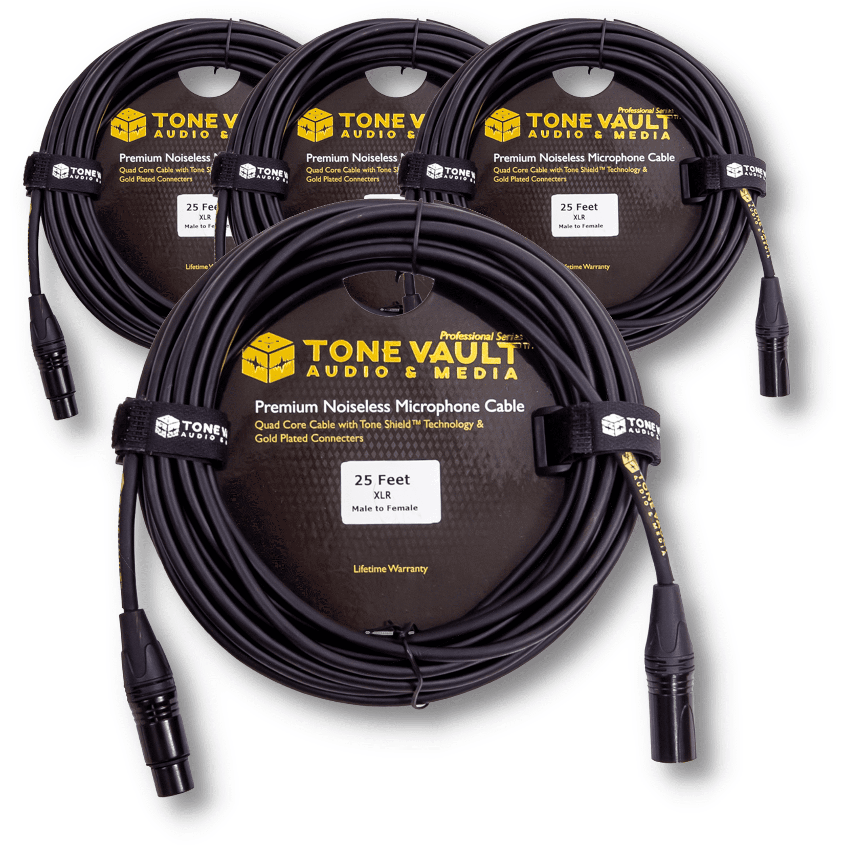 Professional Series - 25 Ft - Ultra Premium Noiseless Quad Core ...