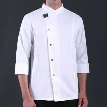 Chef Coat Cooking with Pocket Cooker Long Sleeve Waiter Waitress ...