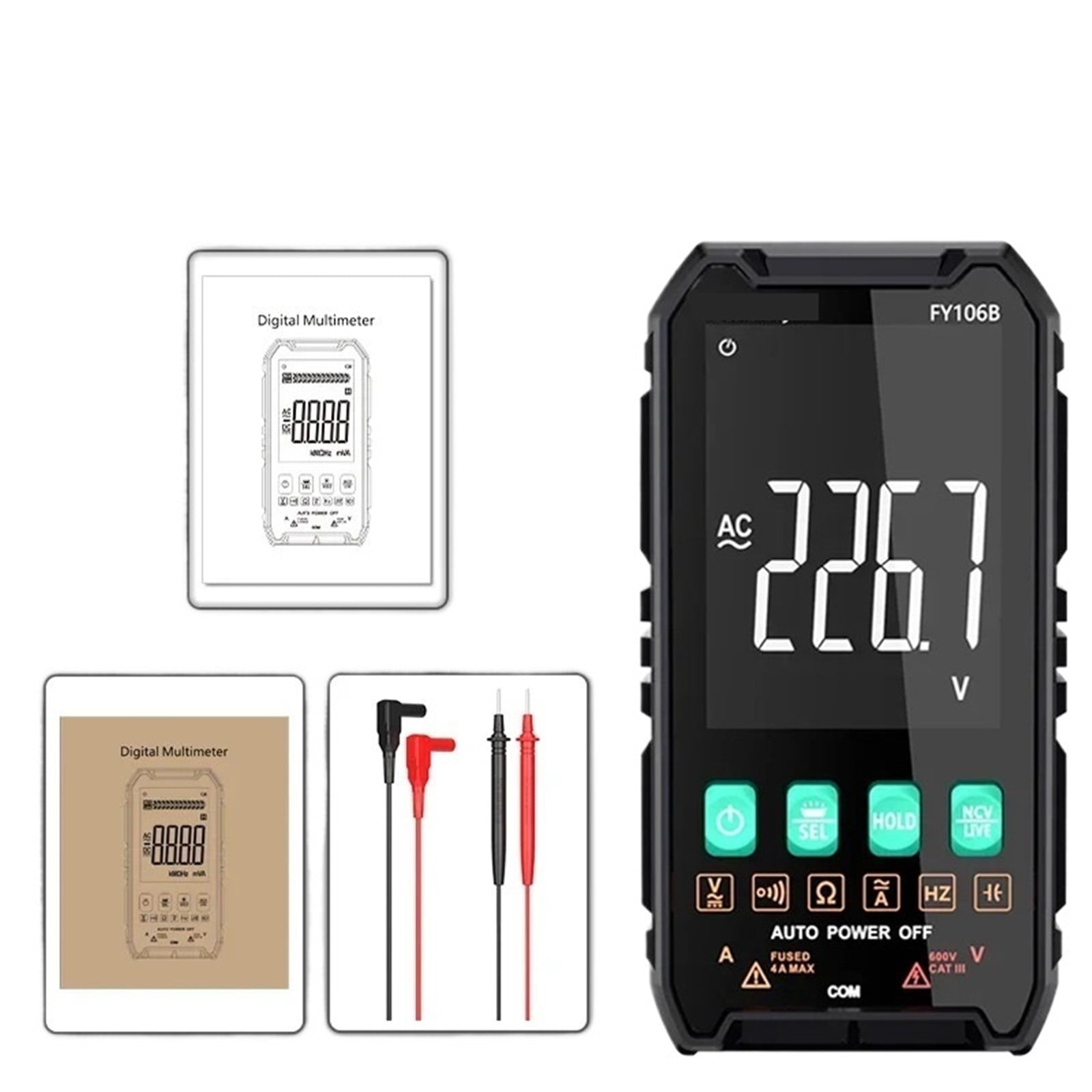 Professional Smart Digital Multimeter Electrician AC/DC Voltage Current ...