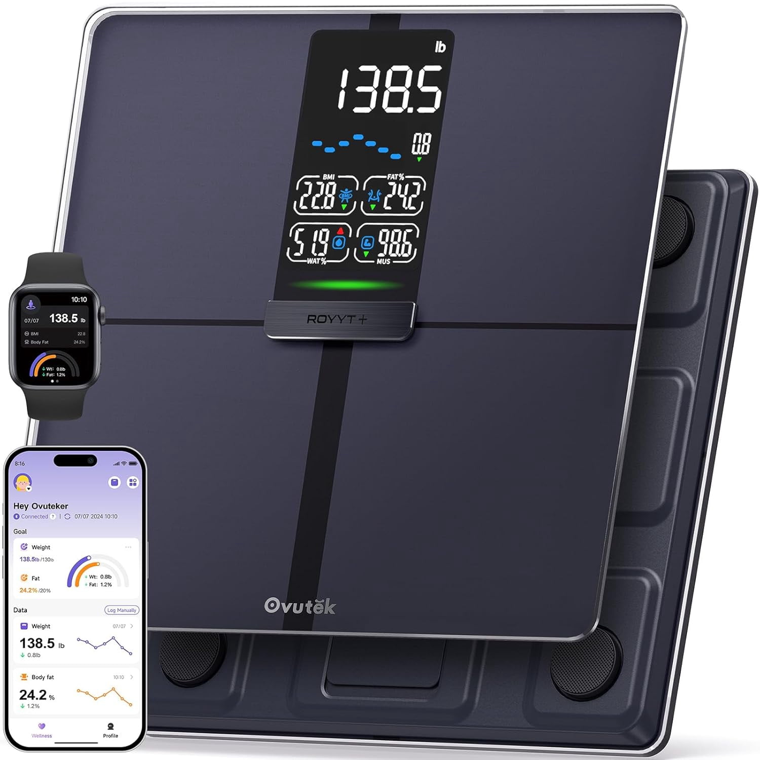 Professional Smart Scale for Body Weight, BMI, Fat, Muscle Mass, Highly ...