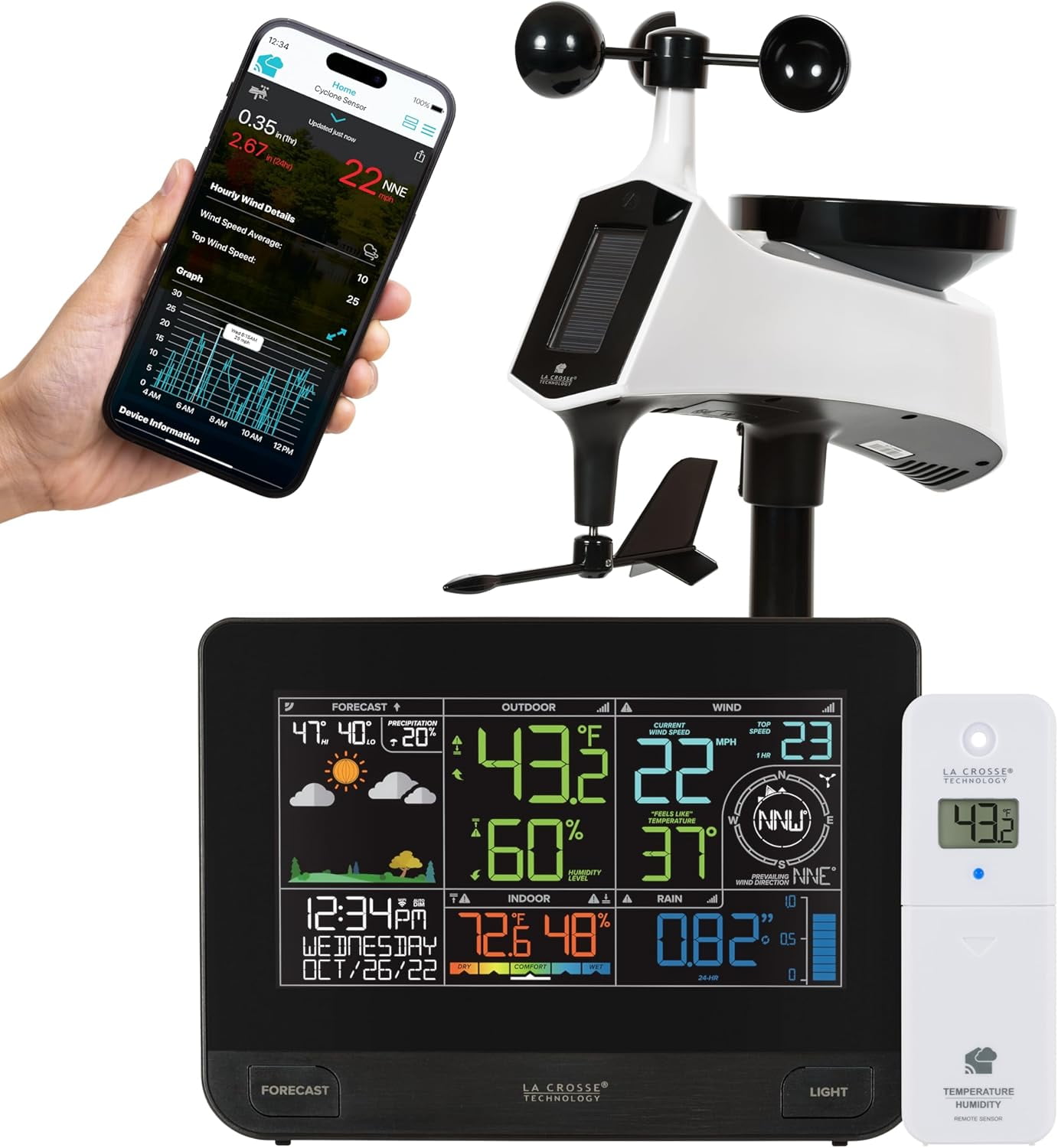 Professional Smart Wi-Fi Weather Station with Remote Monitoring (400 ...