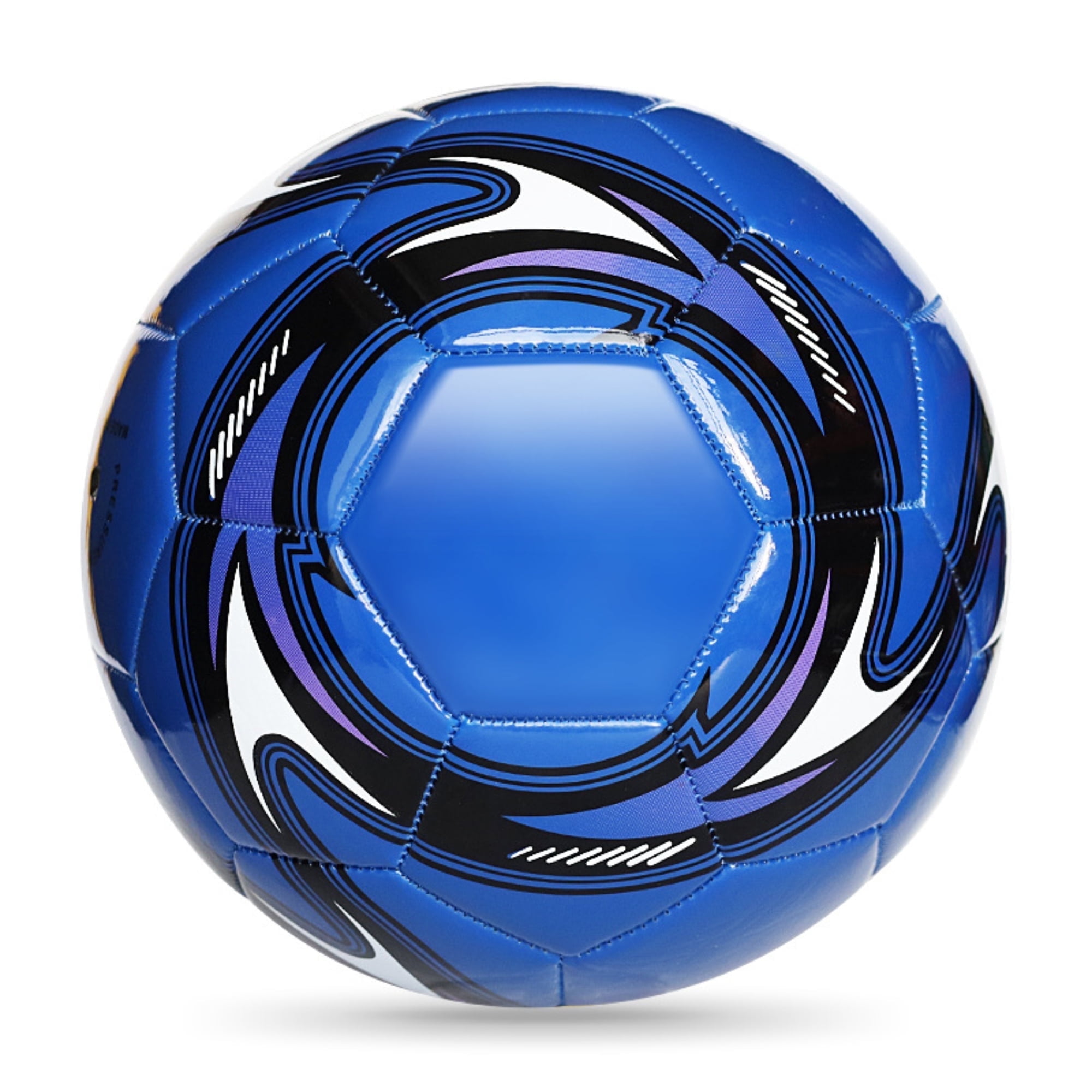 BESTEK Size 5 Soccer Ball, PU Leather, 21cm Diameter, Blue and White ...