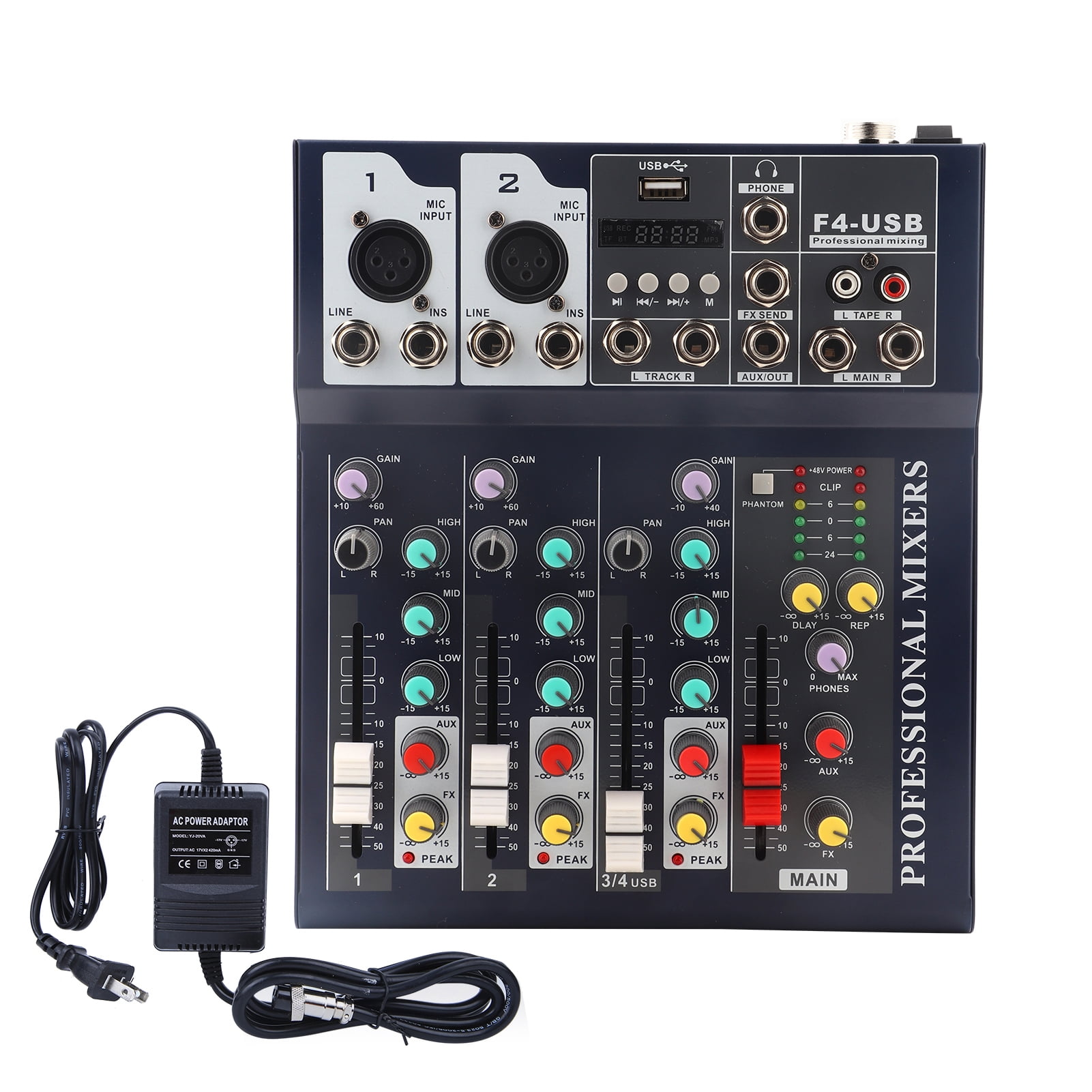 Professional Sound Mixer 4?Channel Mixing Console with for Bluetooth US ...
