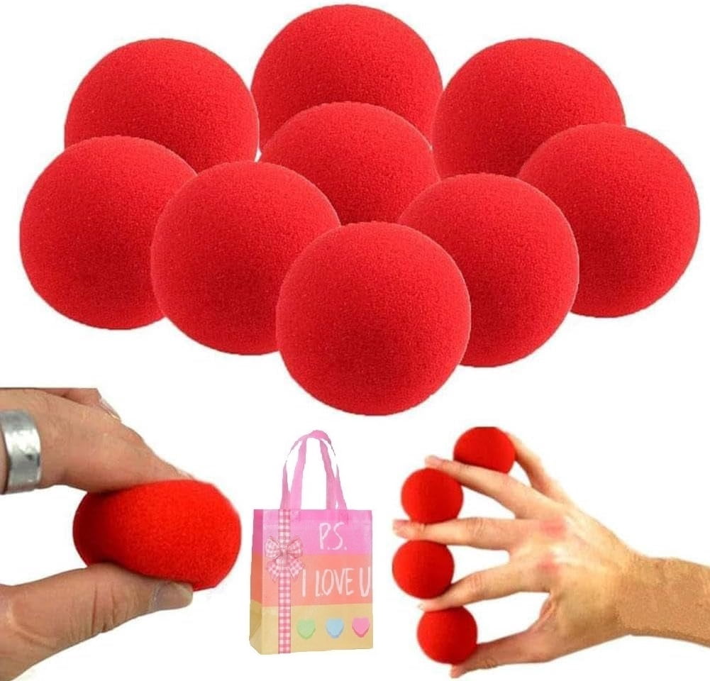 Professional Sponge Balls for Magic Tricks - 10-Piece Red Sponge Ball ...