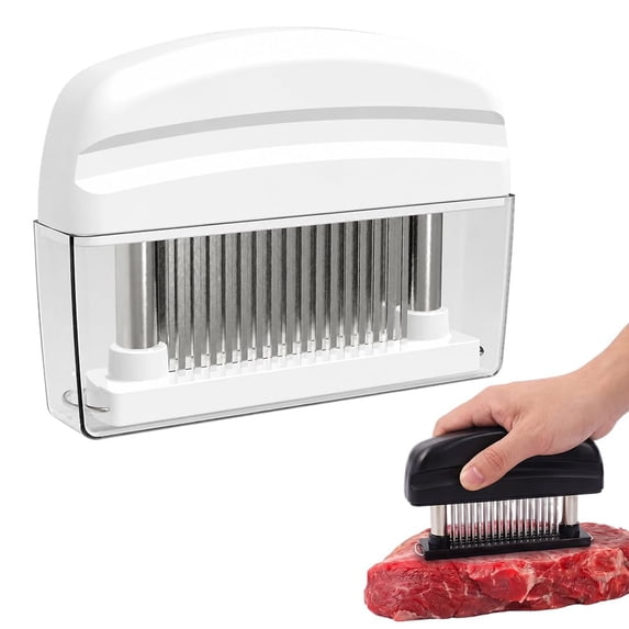 Professional Spring-Loaded Meat Tenderizer with 48 Stainless Steel ...
