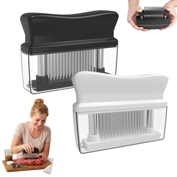 Professional Spring-Loaded Meat Tenderizer, Heavy-Duty Stainless Steel ...