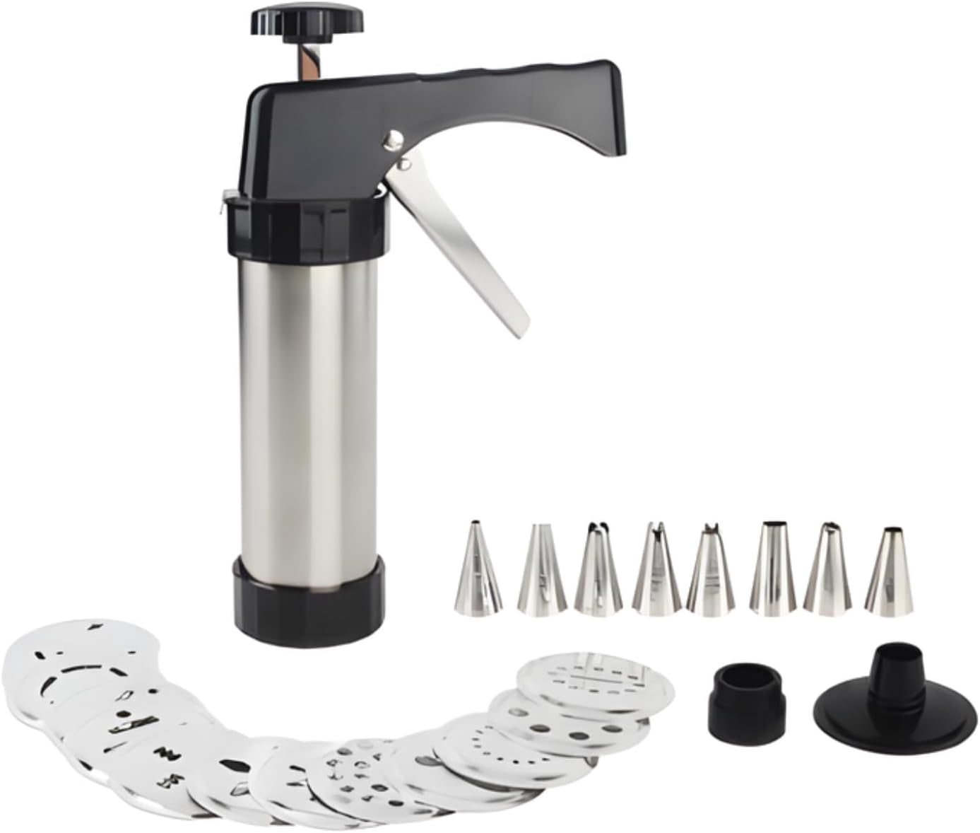 Professional Stainless Steel Cookie Press Set with 8 Decorative Tips ...