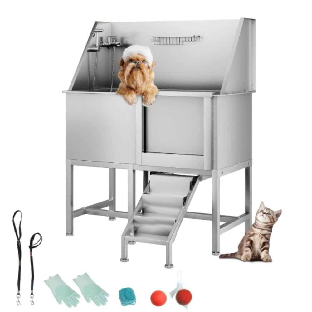 Professional Stainless Steel Dog Bathing Station, Dog Grooming Tub w ...