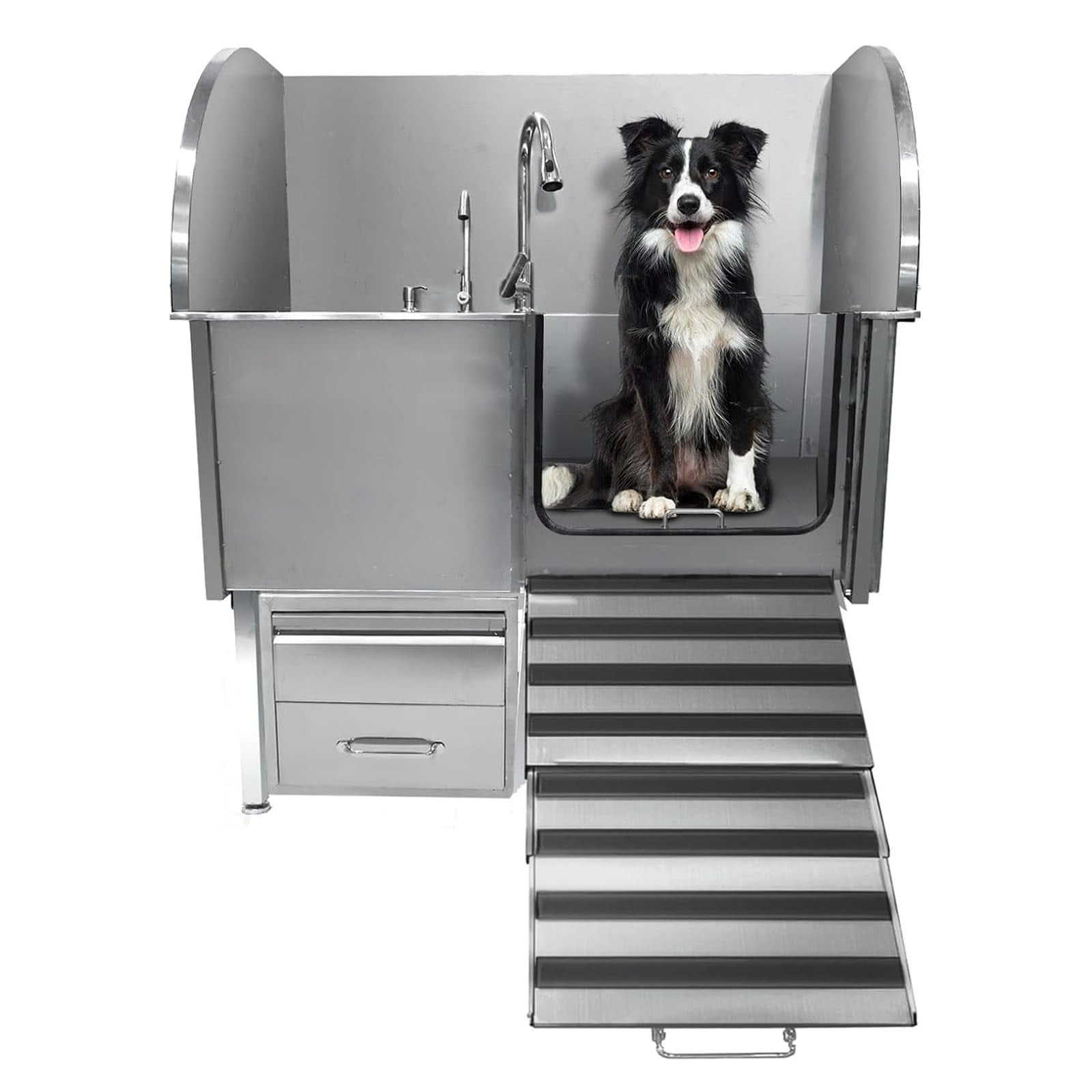 Professional Stainless Steel Dog Bathing Tub - Dog Grooming Tub w/Ramp ...