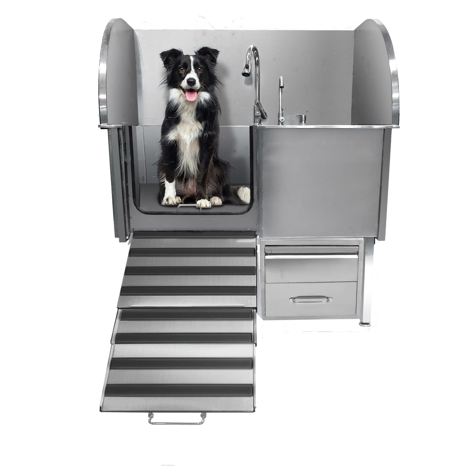 Professional Stainless Steel Dog Bathing Tub - Dog Grooming Tub w/Ramp ...