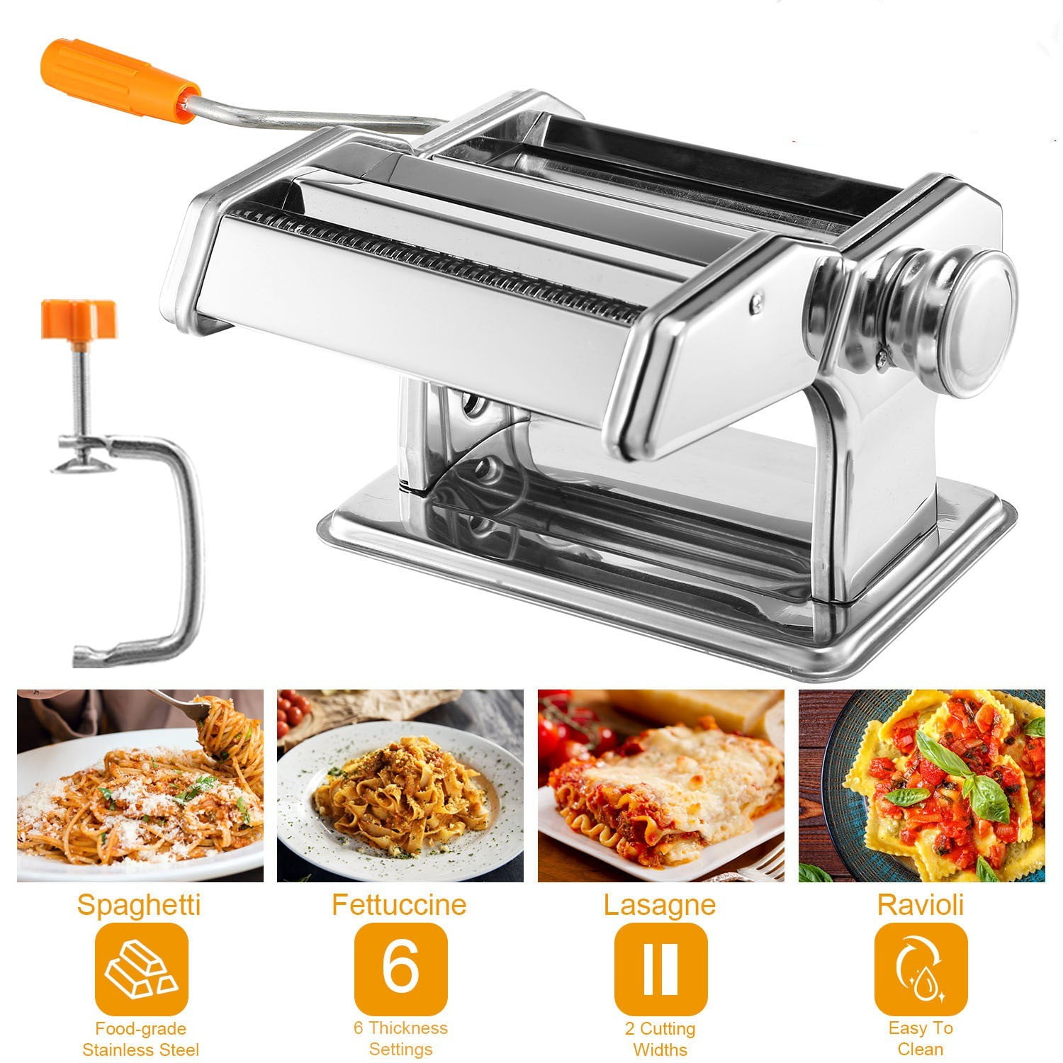 Professional Stainless Steel Pasta Maker Machine – 9 Adjustable ...