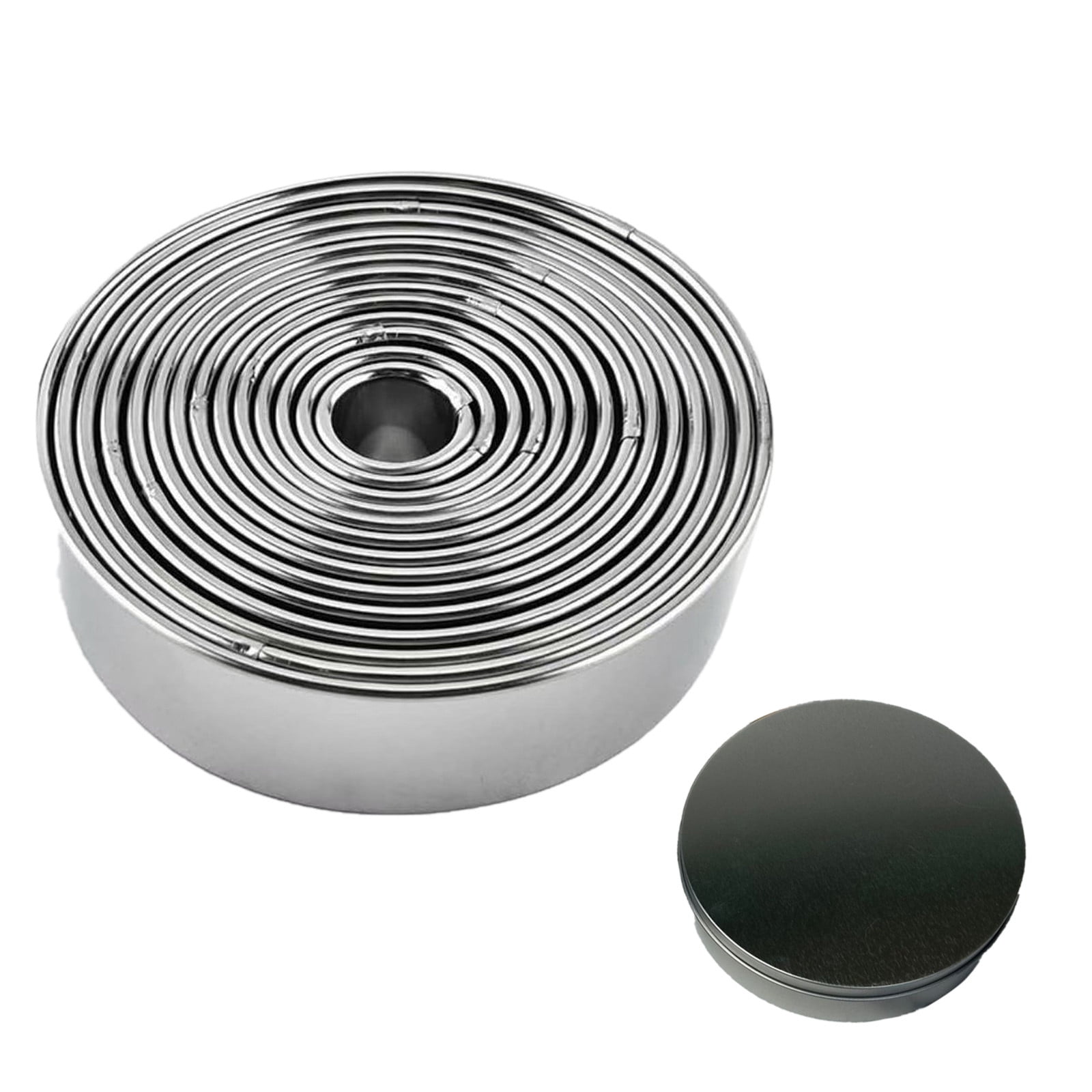 Professional Stainless Steel Round Cookie Cutters Set of 14 - Circle ...