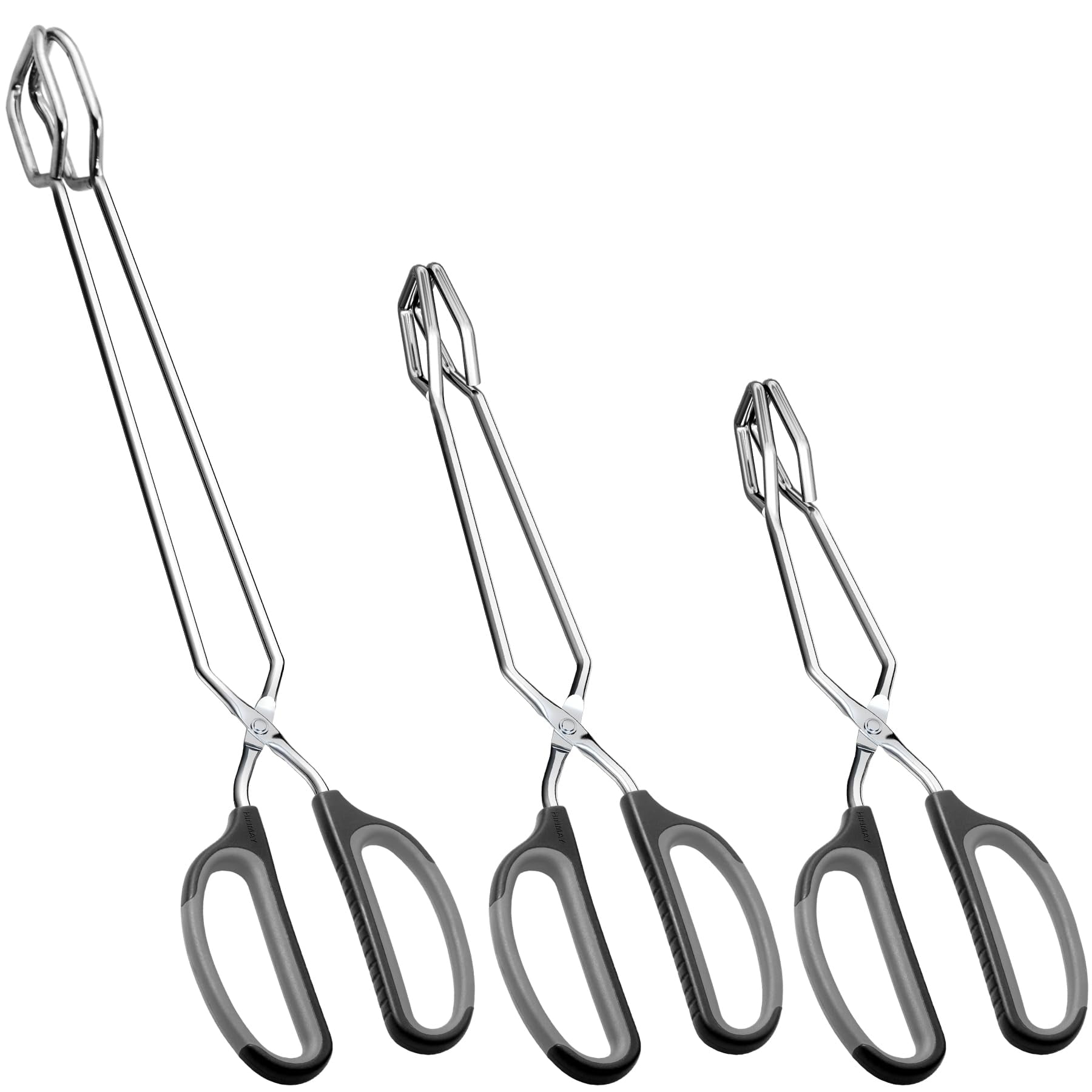 Premium Tongs Set, 3 Sizes 10 12 16 Inch, Scissor Design for BBQ ...