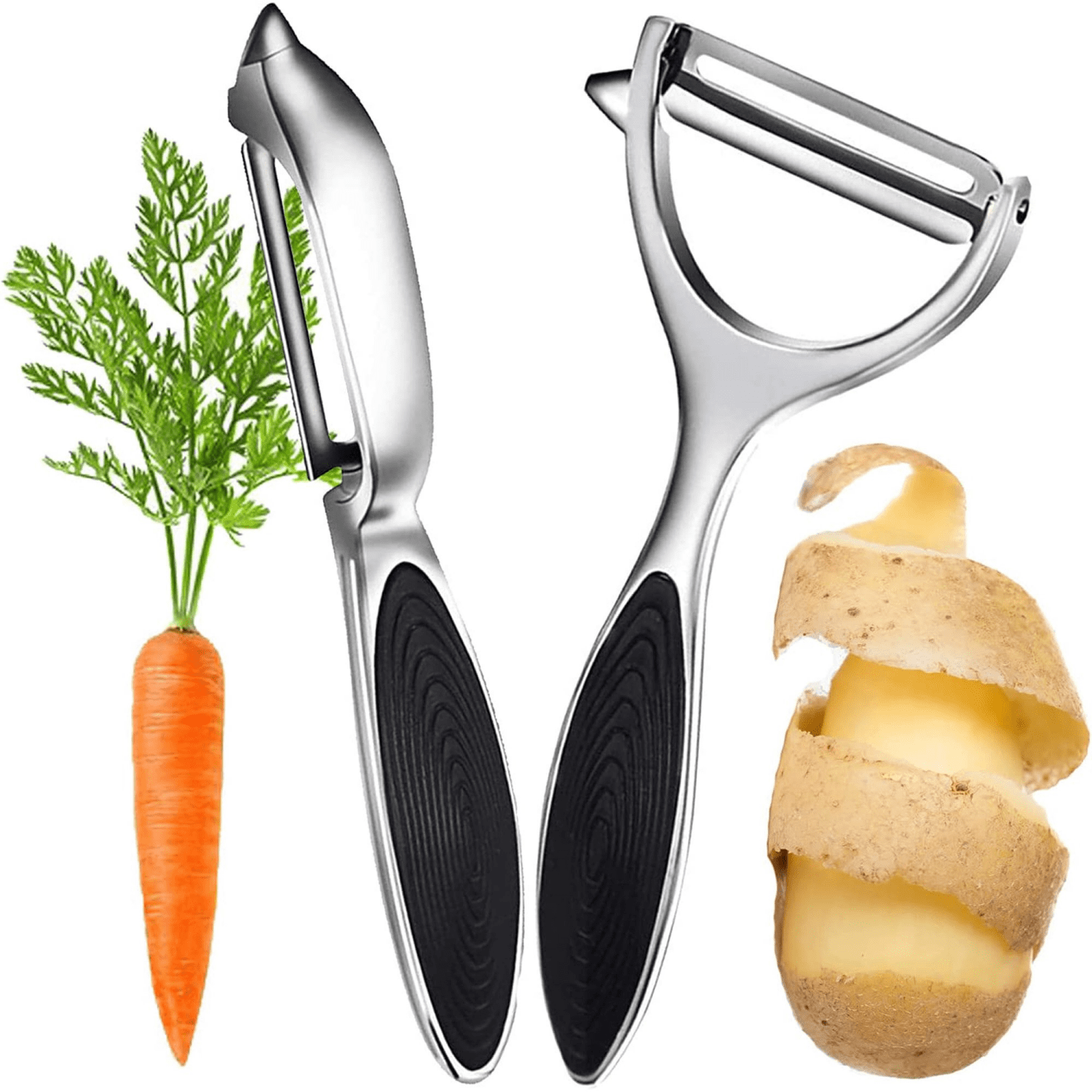 Professional Stainless Steel Vegetable Peeler 2 Pcs Sharp Y & I Shape ...