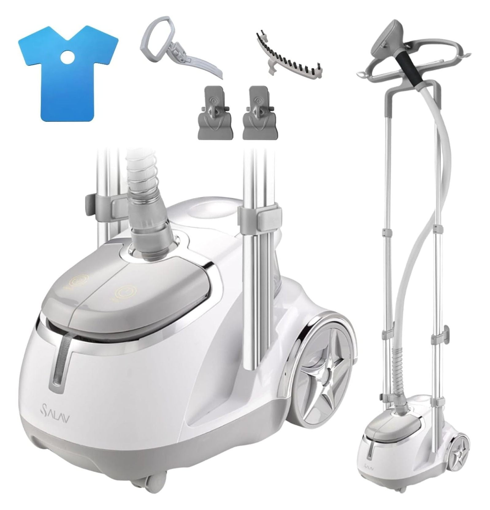 Professional Standing Garment Steamer with Retractable Power Cord, Foot ...