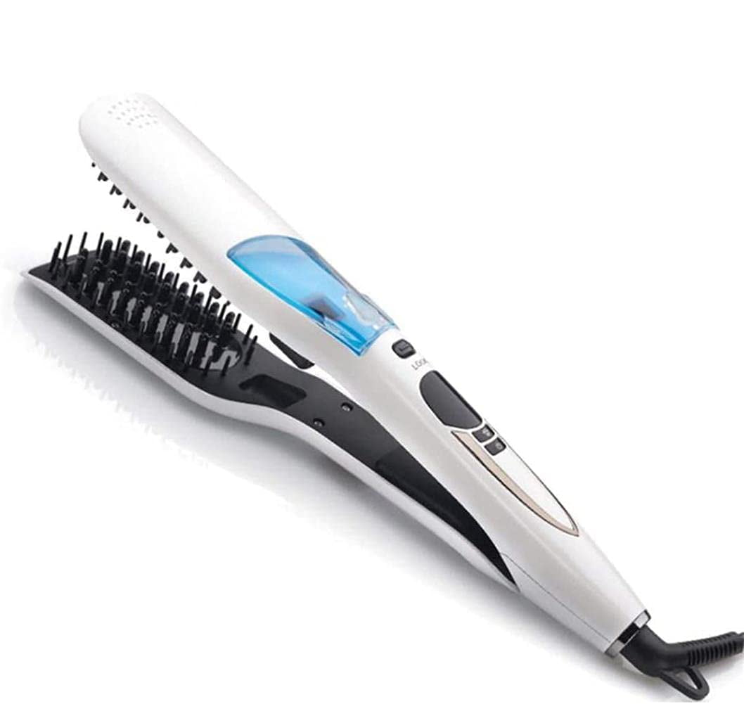 Professional Steam Hair Straightener Brush - Electric Ceramic Hair Iron ...