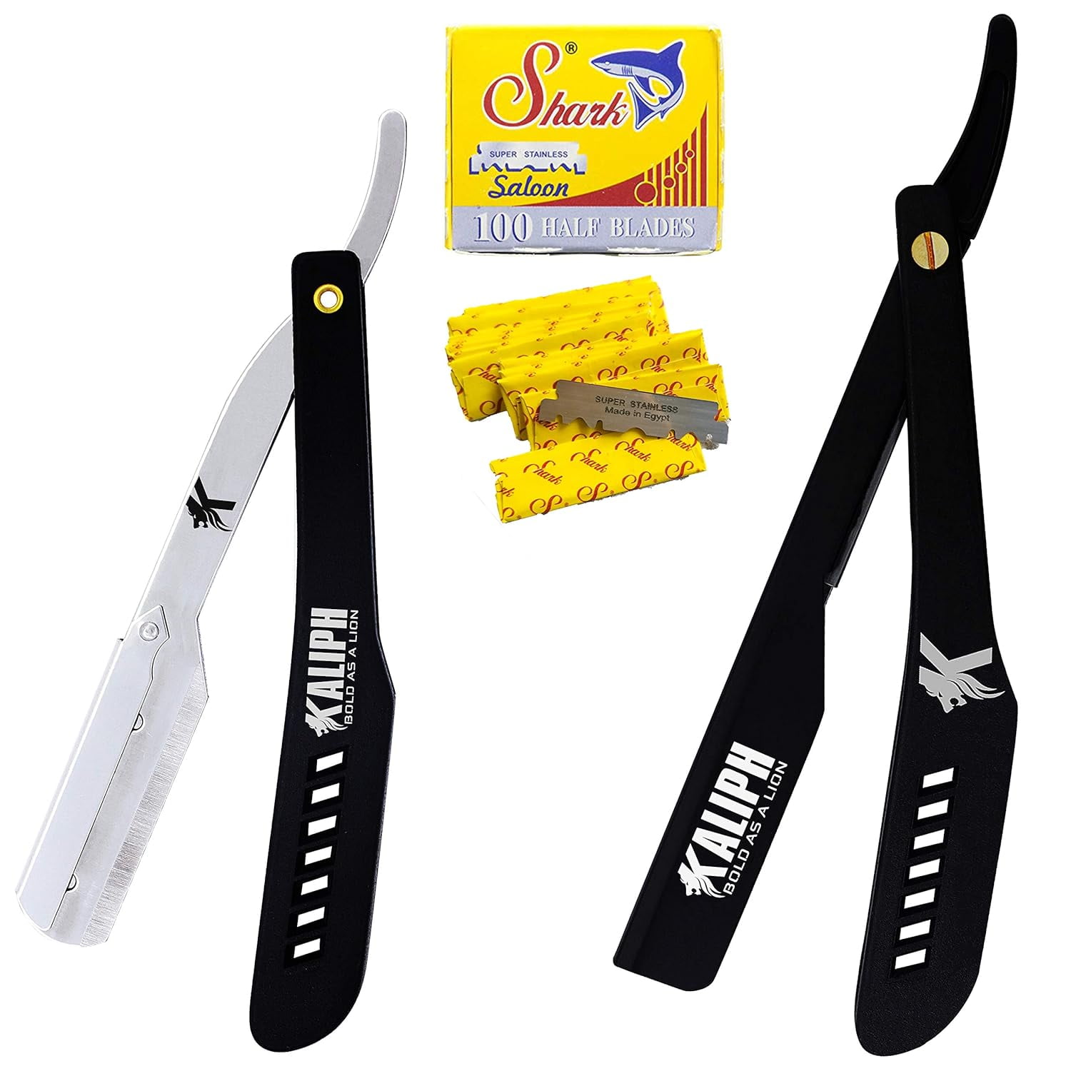 Professional Straight Razor For Men - Premium Pack of 2 Straight Edge ...