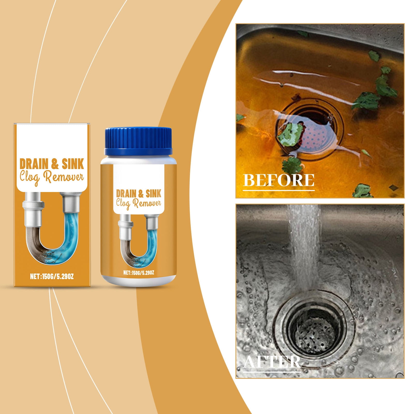 Professional-Strength Drain Pipe Unclogger Powder – Fast-Acting Formula ...
