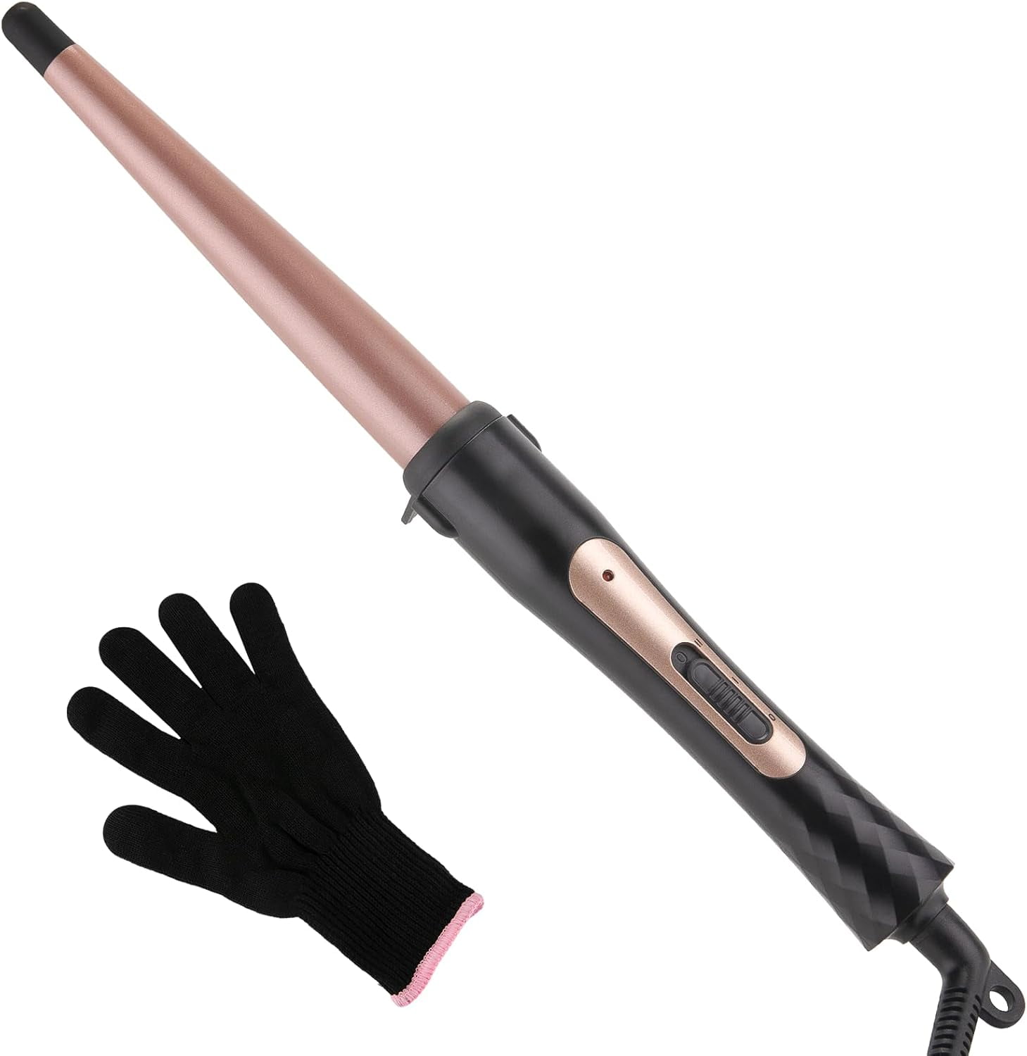 Professional Tapered Curling Wand (1/2" to 1"), Conical Ceramic Barrel ...