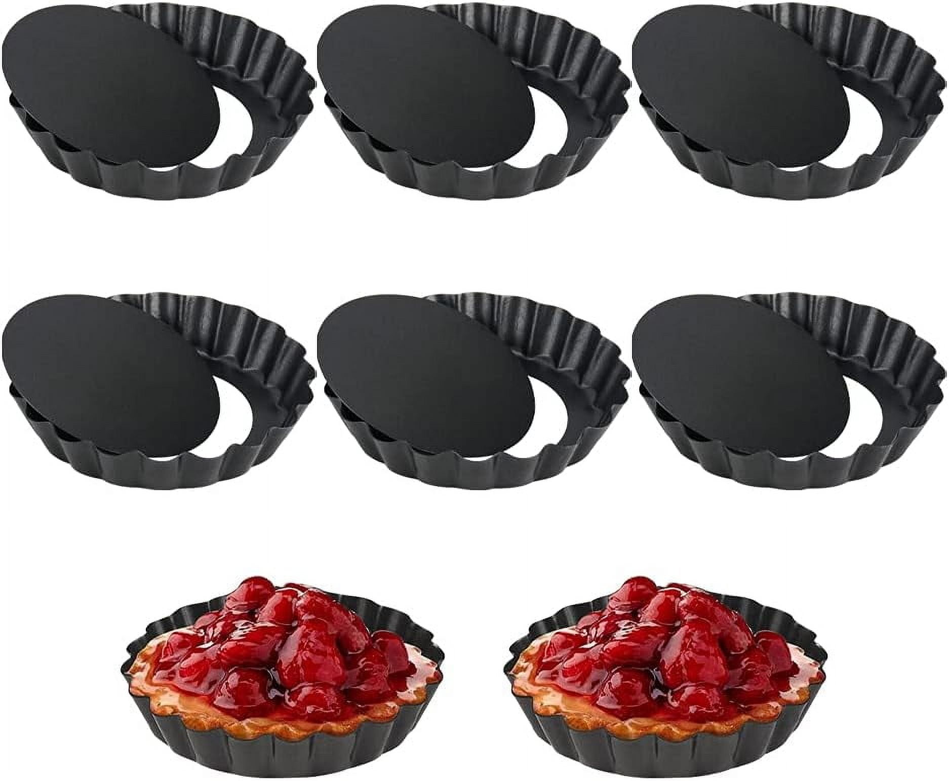 Professional Tartlet Molds, Set of 6 Non Stick 10cm Tart Pans with ...