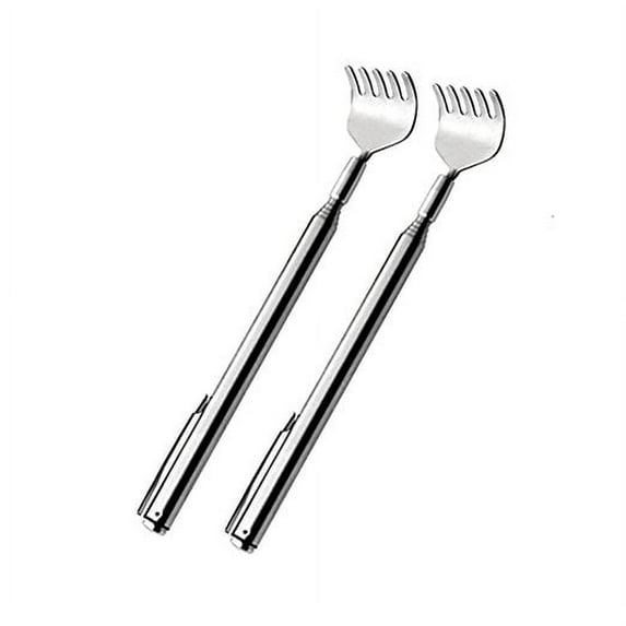 2Pcs Portable Telescoping Back Scratcher, Stainless Steel, Travel ...