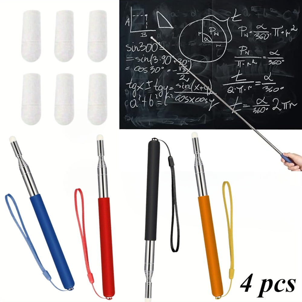 Professional Telescopic Pointer Set, 4 Retractable Sticks with 6 Felt ...