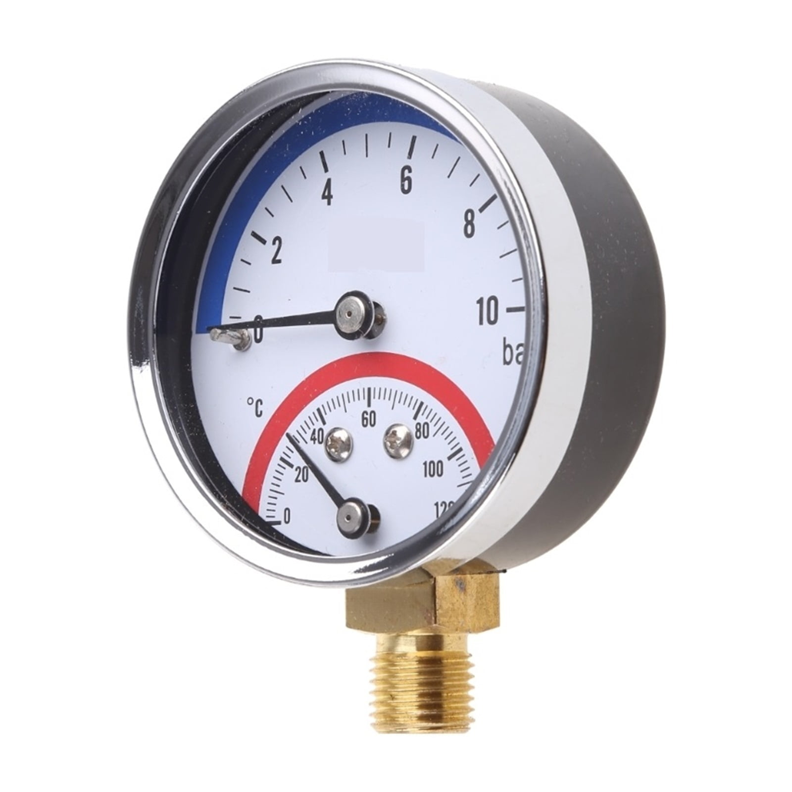 Professional Thermo-manometer Temperature & Pressure Gauge Up To 120 C & 10 Bar 1/8/1/4-inch For ...