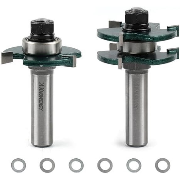 Professional Tongue and Groove Router Bit Set with 1/2 Inch Shank ...