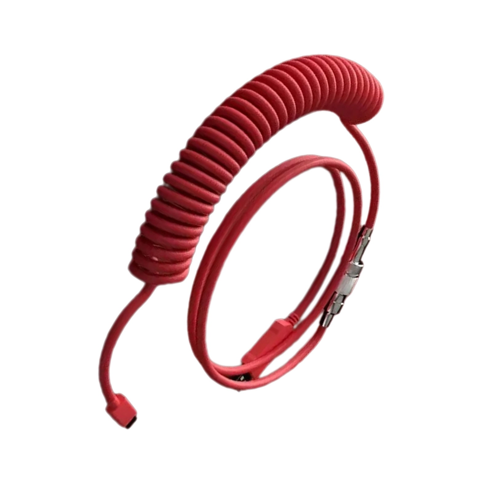 Professional Type C to USB-A Coiled Power Cord Braided Detachable Metal ...