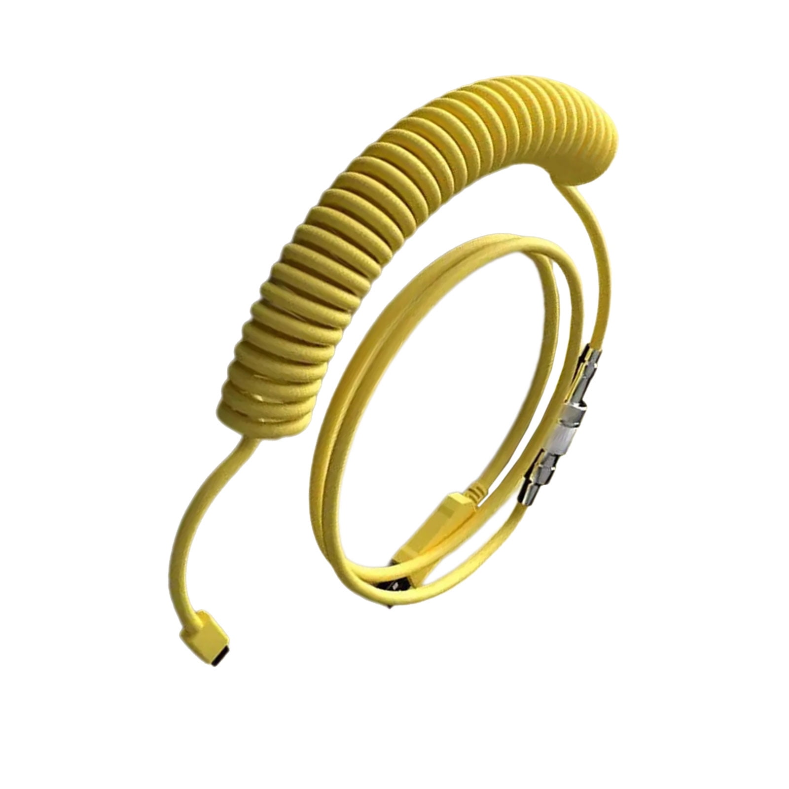 Professional Type C to USB-A Coiled Power Cord Braided Detachable Metal ...
