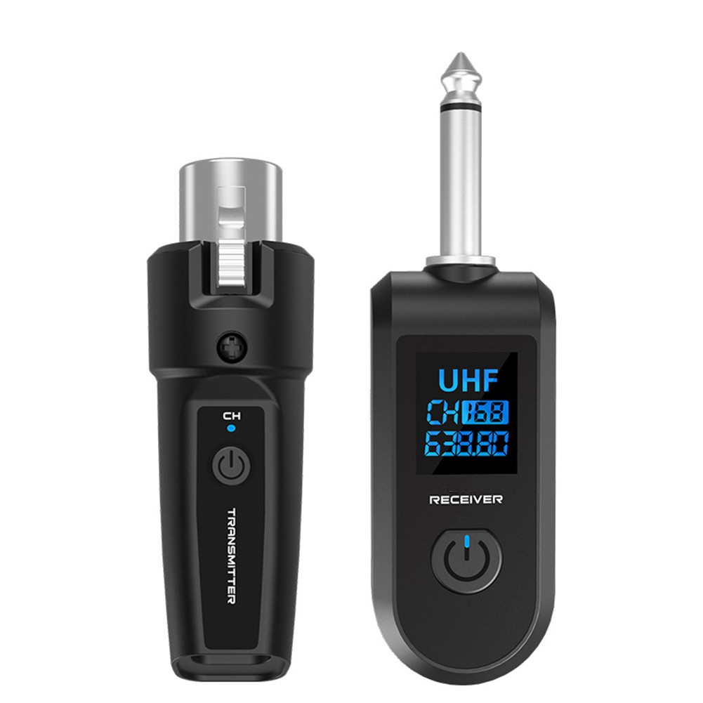 Professional UHF Wireless XLR Guitar Transmitter Receiver System 20CH ...