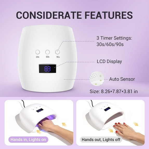 Professional UV LED Nail Lamp, P-Plus30I High Efficient Nail Dryer with ...
