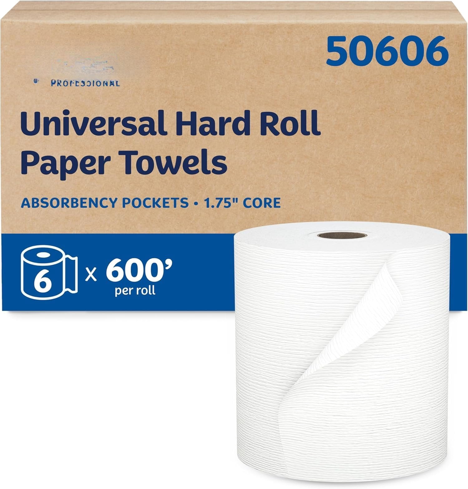 Professional Universal Hard Roll Paper Towels, (50606), Hardwound 1.75 ...