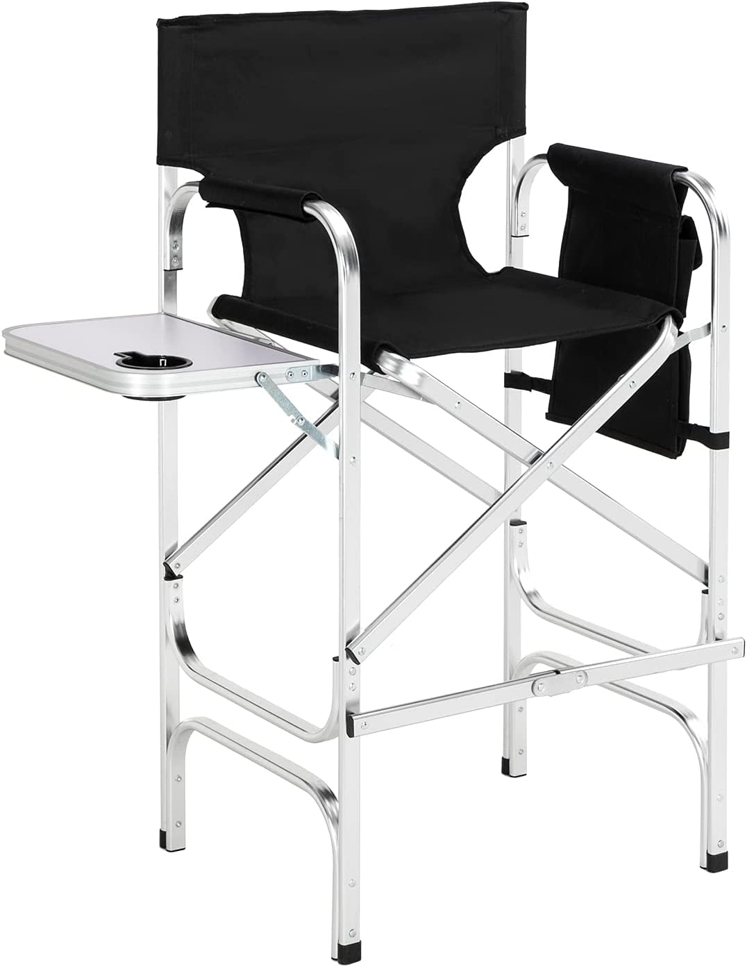 Professional Use Silvery Director Chair | 31" Tall | Folding, with Side ...