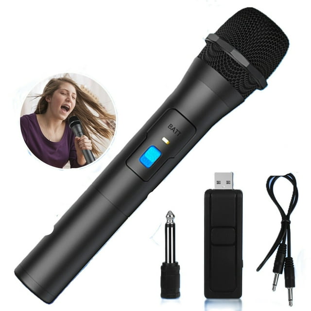Professional VHF Handheld Microphone System Wireless Mic Karaoke W/ USB ...