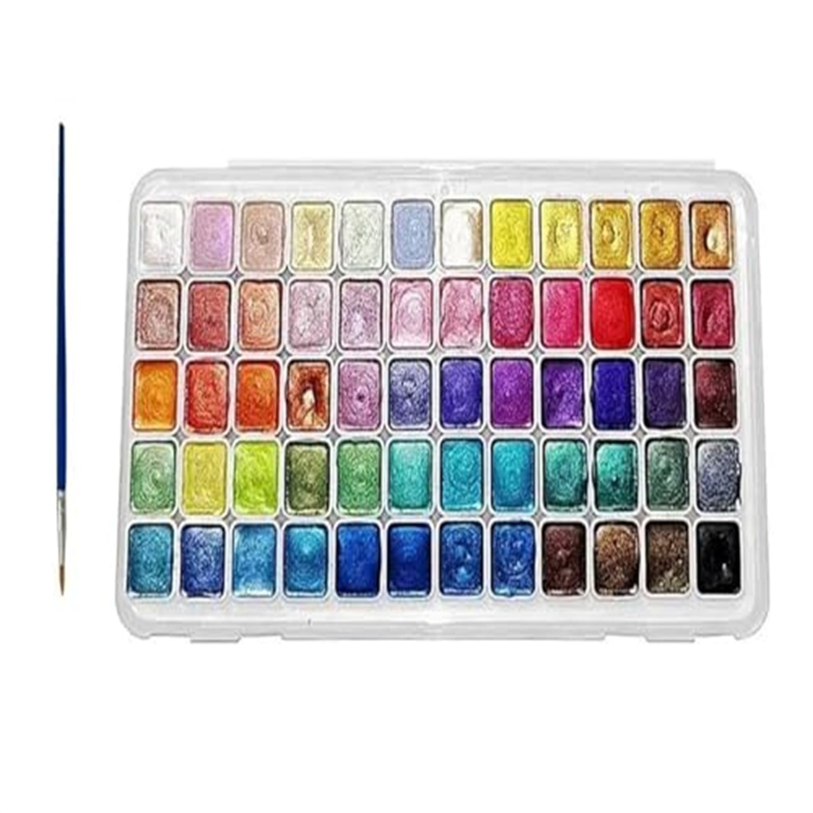 Professional Watercolor Paint Set with 60 Vibrant Colors and Brush, Non ...