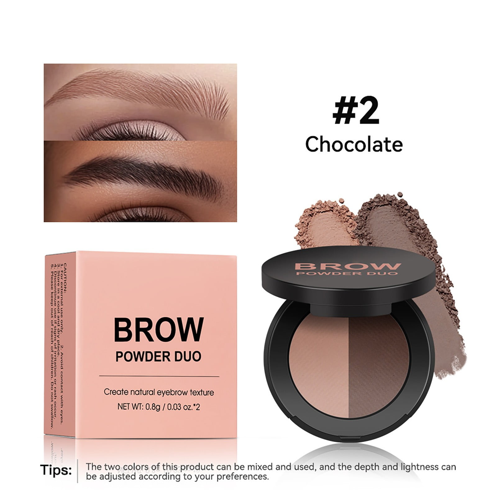 Professional Waterproof Eyebrow Powder Duo, 6 Universal Shades for ...
