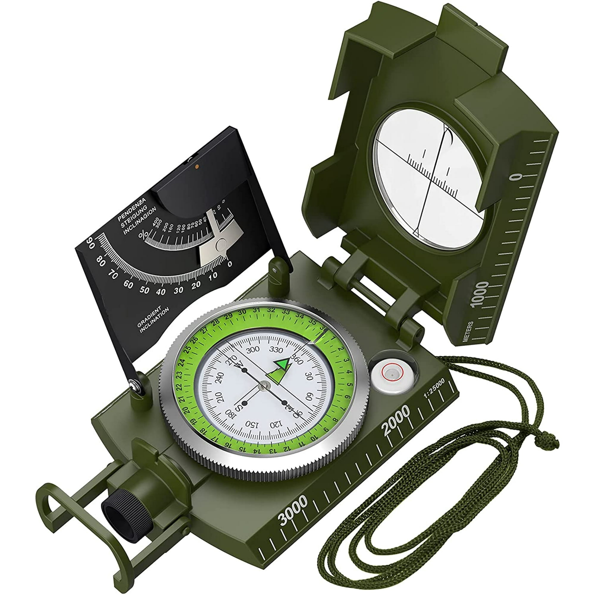 Professional Waterproof Metal Sighting Lensatic Compass Pocket ...