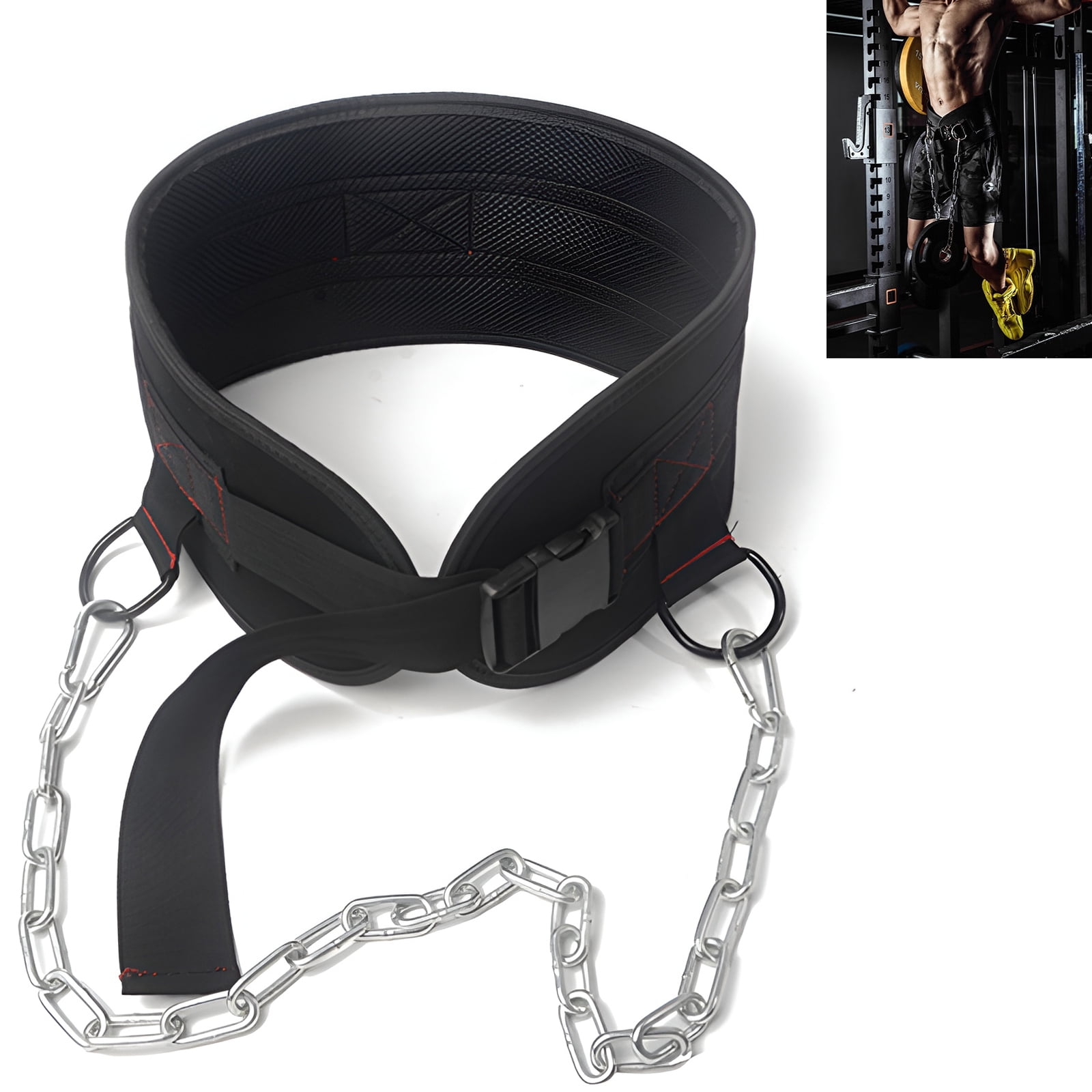 Professional Weightlifting Belt With Chain Gym Workout Pull Ups Belt ...